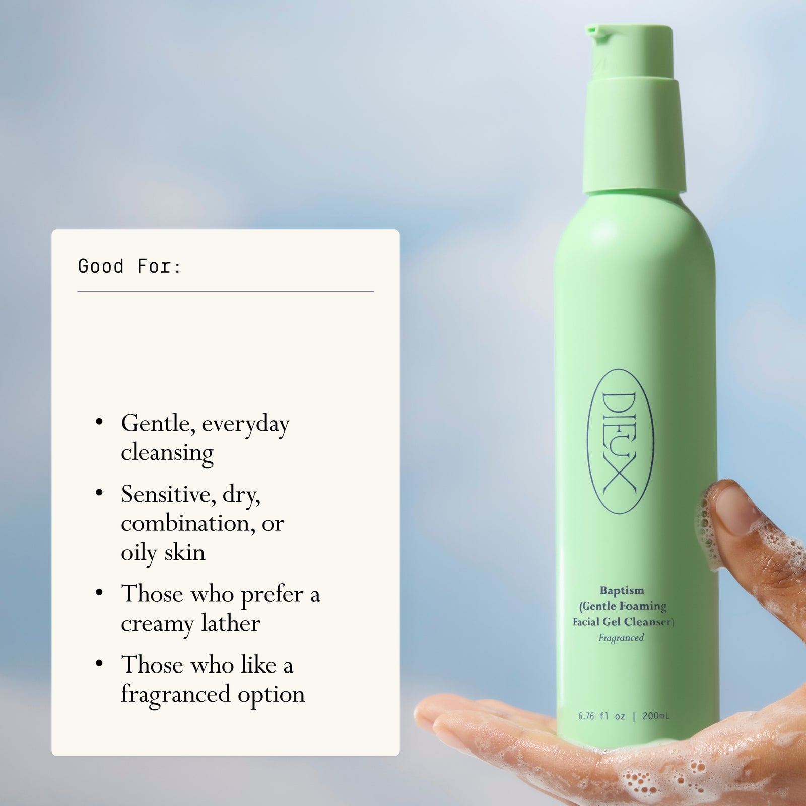 Baptism | Gentle Gel Facial Cleanser - Fragranced | Dieux